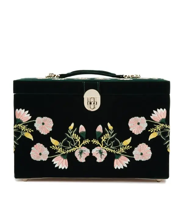 Wolf Large Zoe Jewellery Box - Green