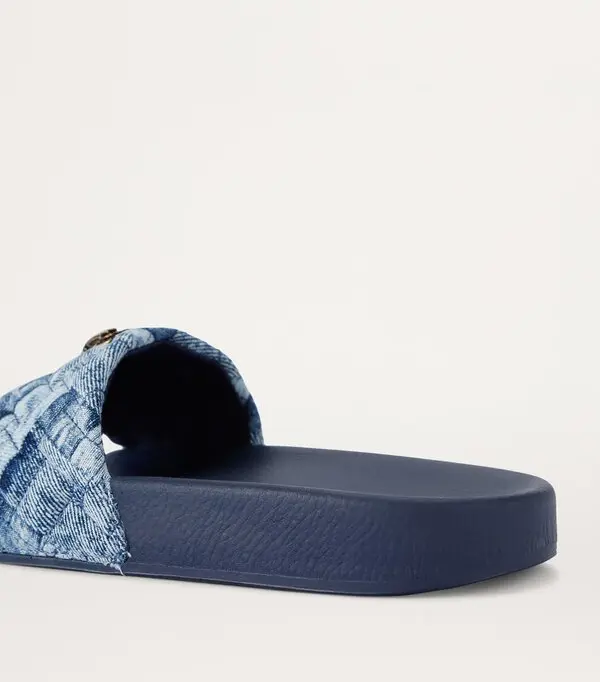 Kurt Geiger Meena Eagle Denim Slides - Blue