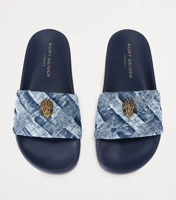 Kurt Geiger Meena Eagle Denim Slides - Blue