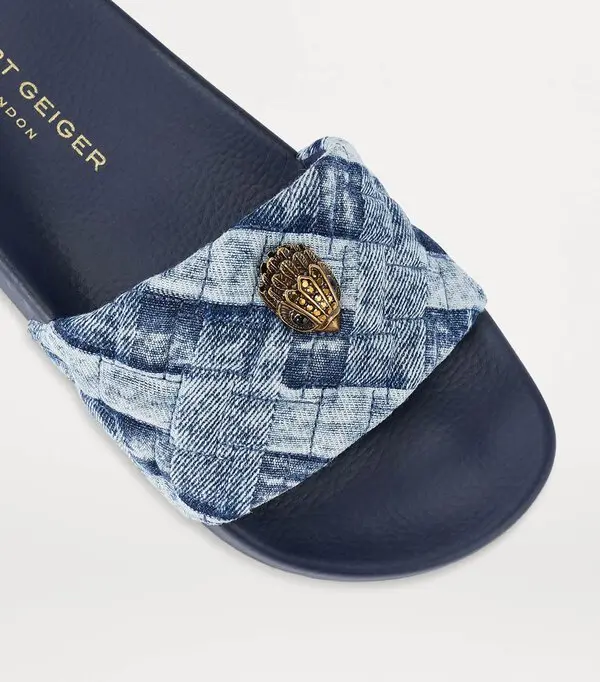 Kurt Geiger Meena Eagle Denim Slides - Blue