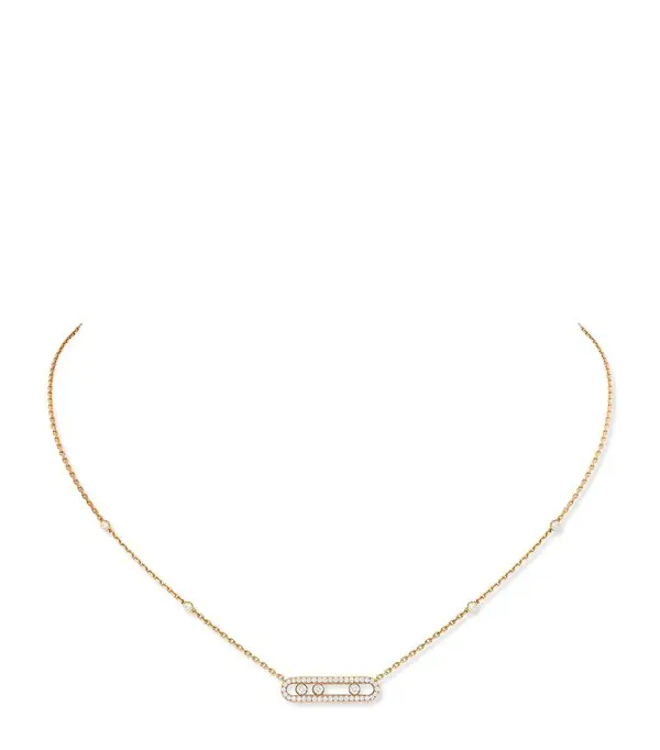 Messika Move Classique Diamond Pavé Necklace In Yellow - Gold