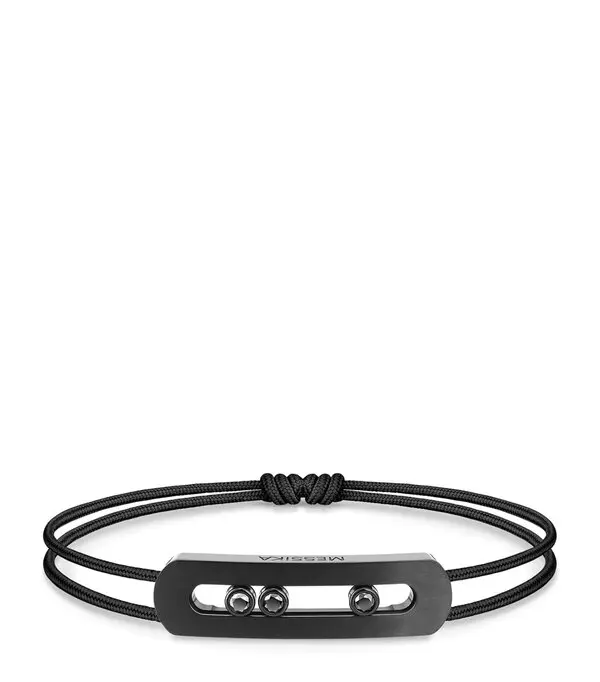 Messika Move Titanium And Diamond Cord Bracelet - Black