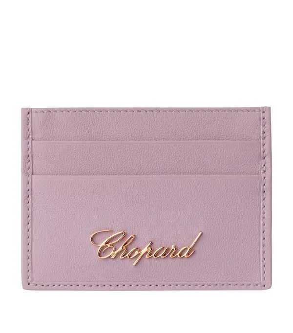 Chopard Small Leather Classic Card Holder - Purple