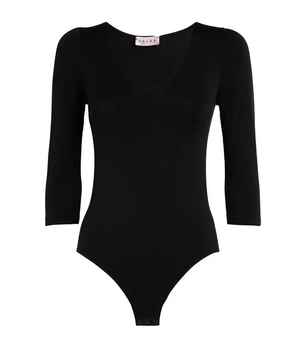 Falke Cropped-sleeve V-neck Bodysuit