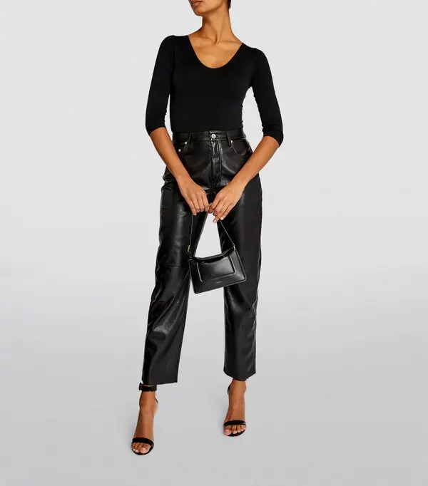 Falke Cropped-sleeve V-neck Bodysuit
