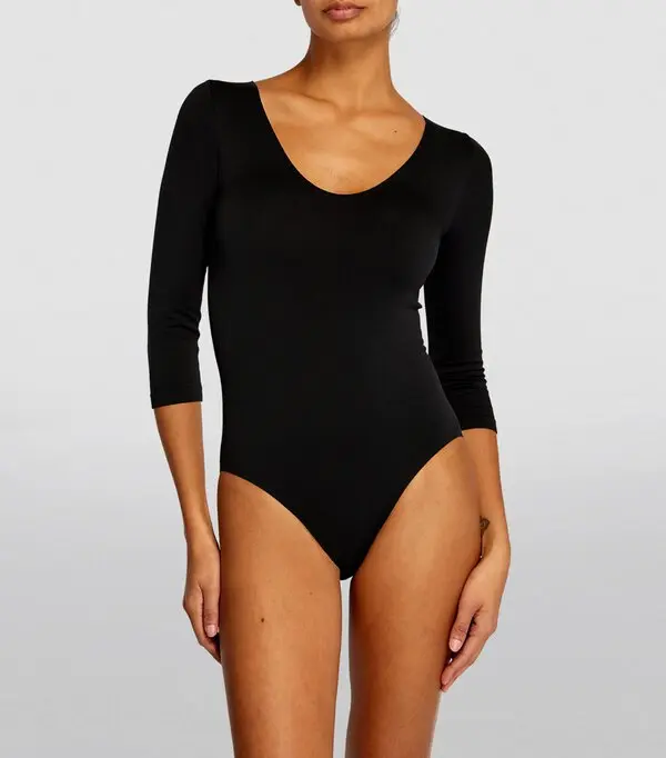Falke Cropped-sleeve V-neck Bodysuit