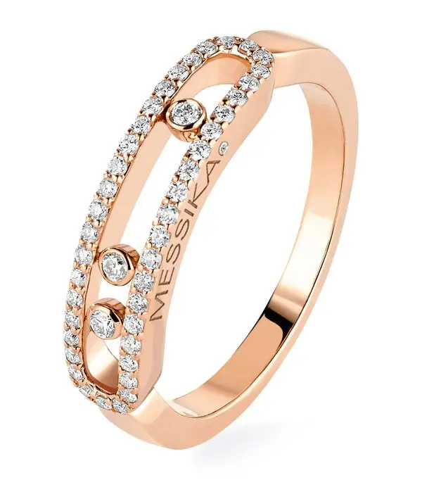 Messika Baby Move Classique Ring With Diamond Pave - Rose Gold