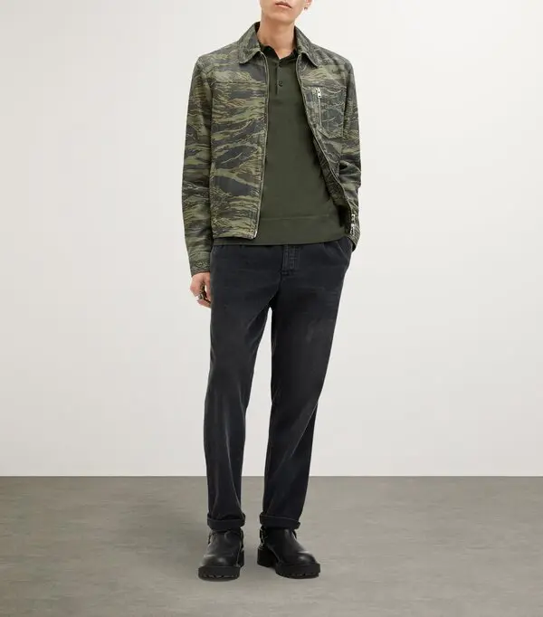 ALLSAINTS Merino Wool Mode Polo Shirt - Green