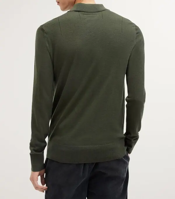 ALLSAINTS Merino Wool Mode Polo Shirt - Green