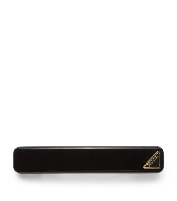 Prada Plexiglass Logo Hair Clip - Black