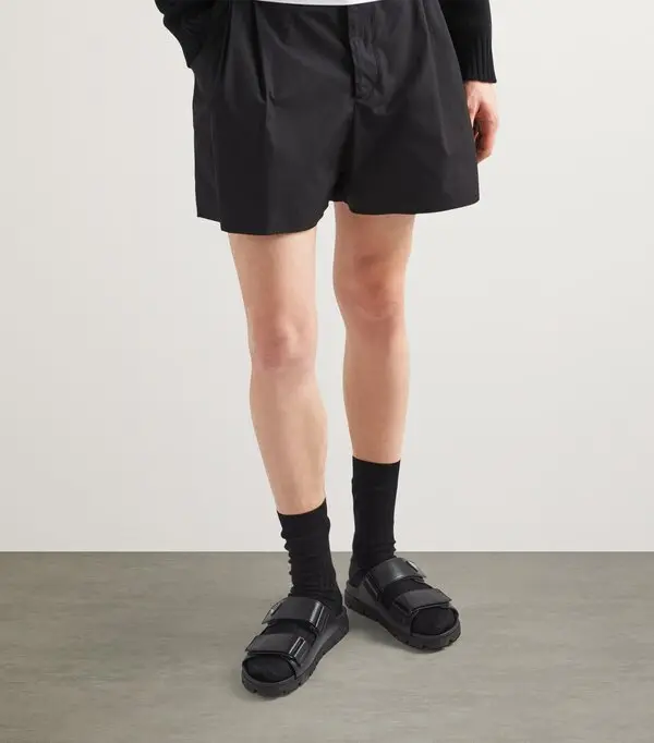 Prada Leather Logo-plaque Sandals