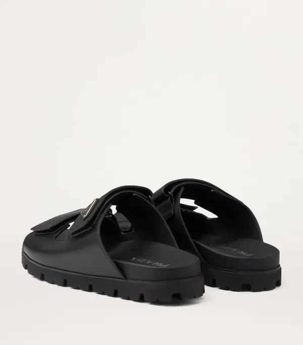 Prada Leather Logo-plaque Sandals