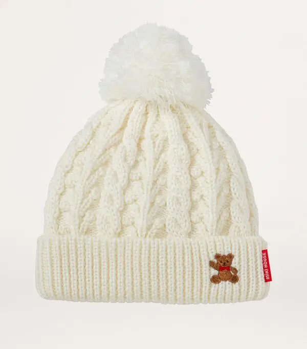 MIKI HOUSE Wool-blend Beanie - Ivory