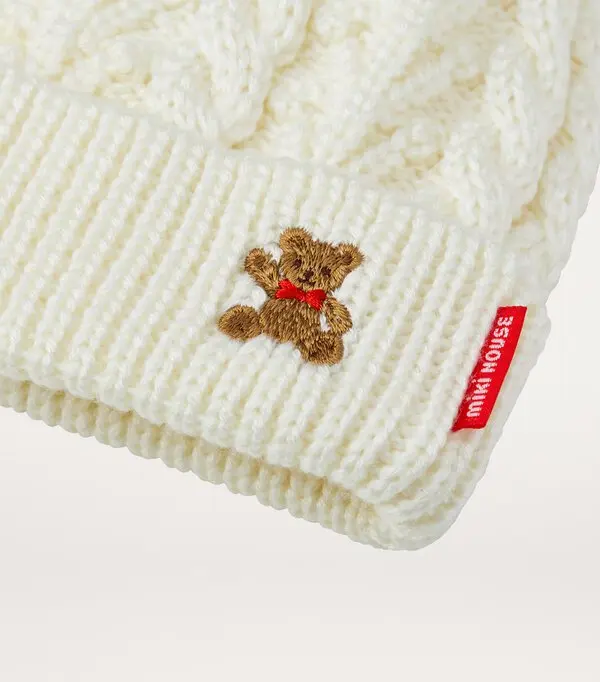 MIKI HOUSE Wool-blend Beanie - Ivory