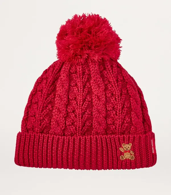 MIKI HOUSE Wool-blend Beanie - Red