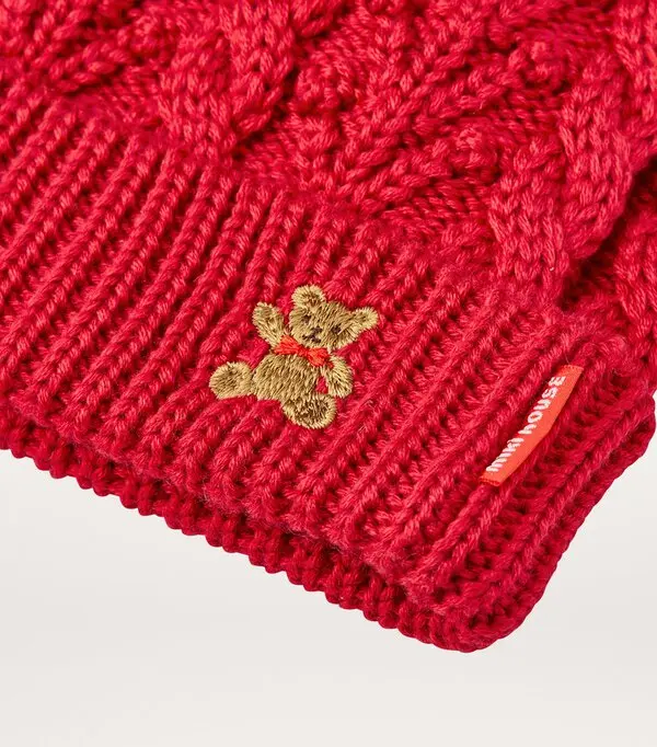 MIKI HOUSE Wool-blend Beanie - Red
