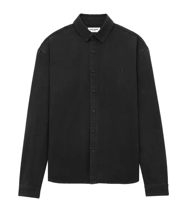 Saint Laurent Cassandre Denim Shirt - Grey