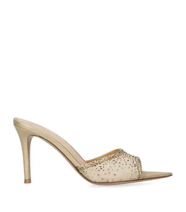 GIANVITO ROSSI Embellished Rania Mules 85