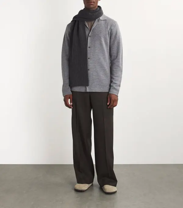 Sunspel Wool-cashmere Waffle Scarf