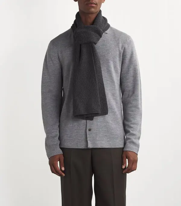Sunspel Wool-cashmere Waffle Scarf