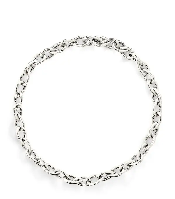 ENGELBERT Gold And Diamond Drop Links Chain Necklace - White