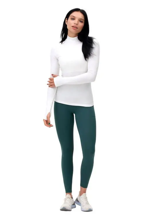REBODY Cozy Mock Neck Long Sleeve Top - Bone