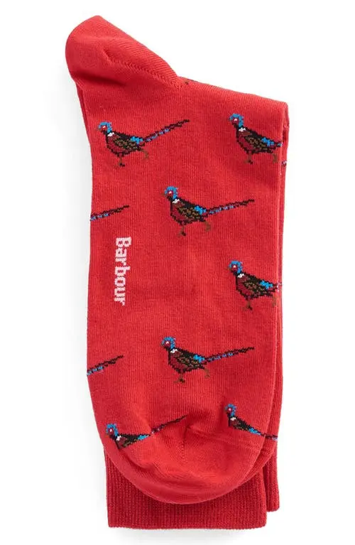 Barbour Mavin Pheasant Cotton Blend Crew Socks