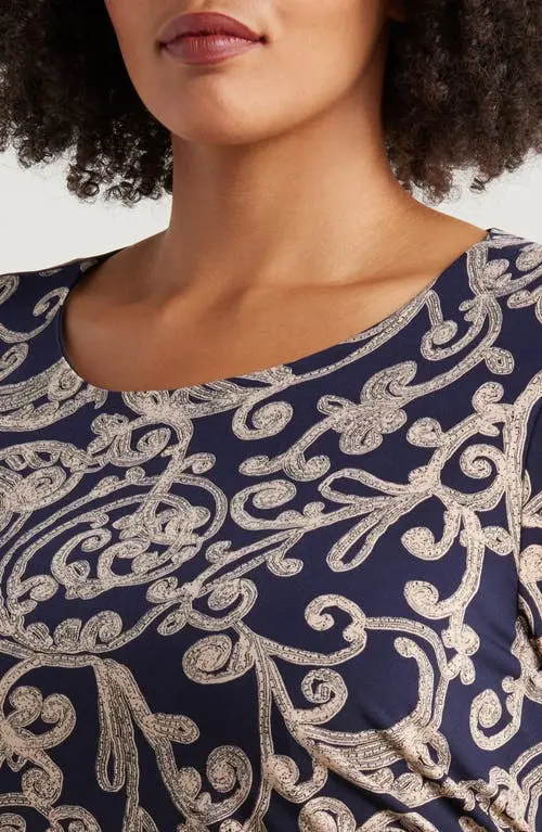 CONNECTED APPAREL Paisley Print Sheath Dress - Ink