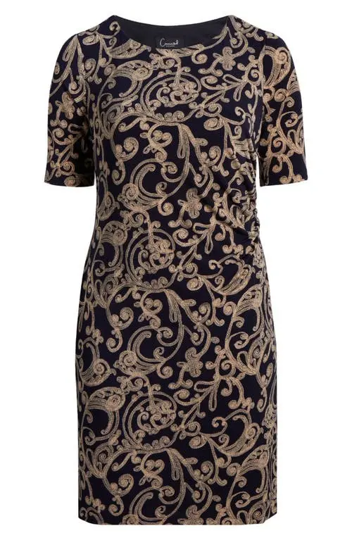 CONNECTED APPAREL Paisley Print Sheath Dress - Ink