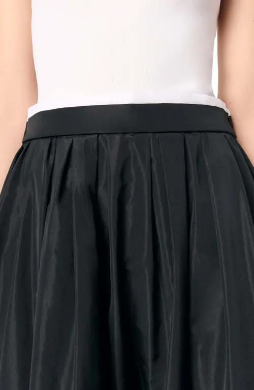 Maje Maxi Skirt With Pleated Details - Black