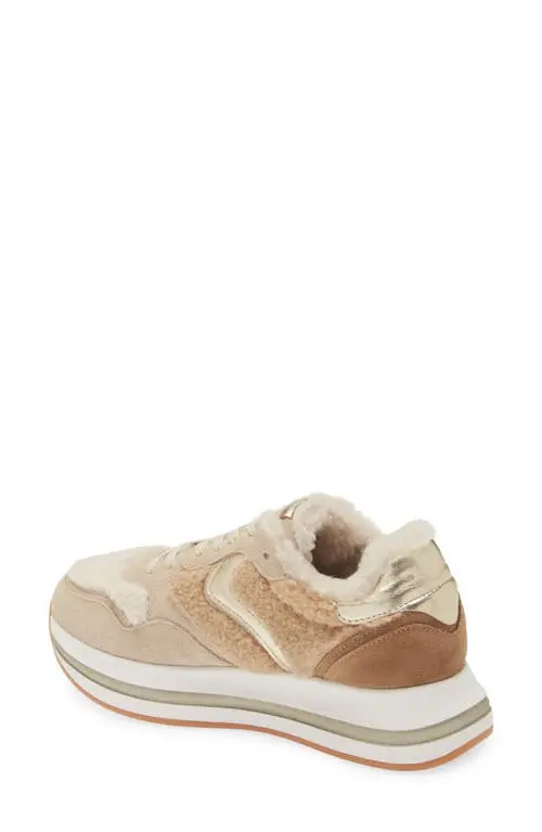 VOILE BLANCHE Melany Faux Shearling Sneakers - Beige