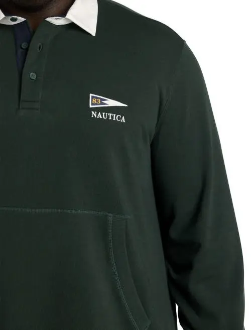NAUTICA Big & Tall Pouch Pocket Polo Sweatshirt
