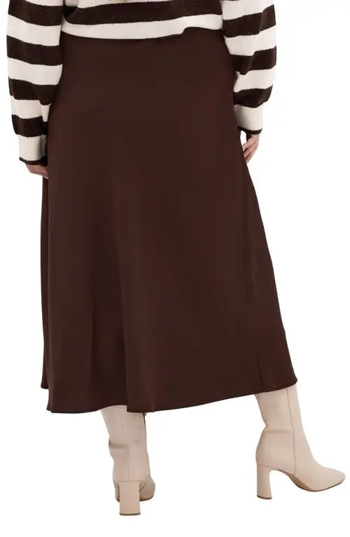 City Chic Miranda Midi Skirt - Truffle