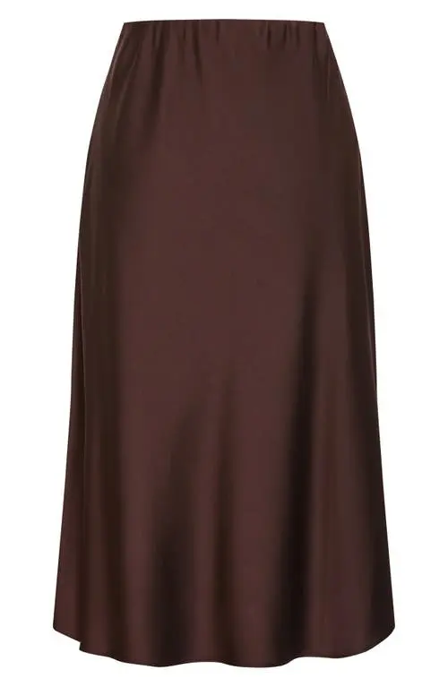 City Chic Miranda Midi Skirt - Truffle