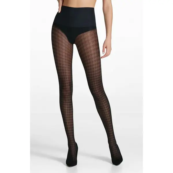 Commando Houndstooth Tights - Black