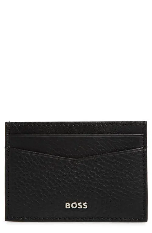 Hugo New Crosstown Money Clip Leather Card Case - Black