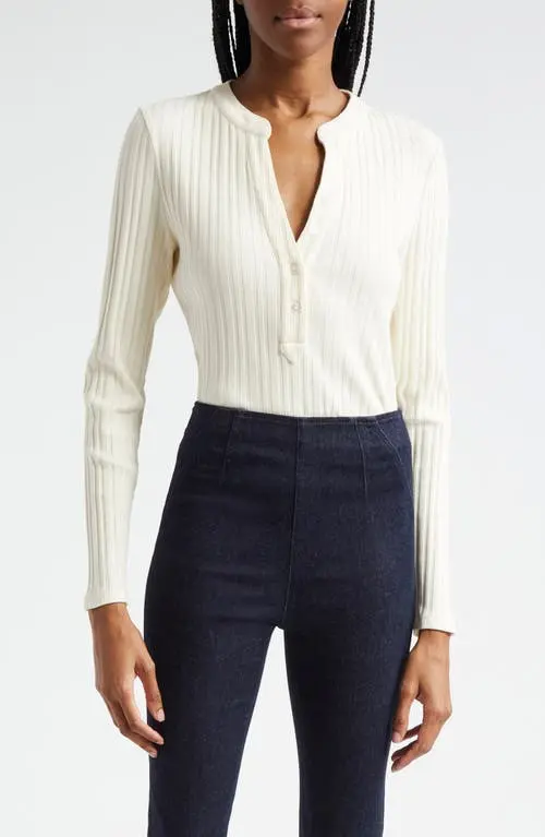 Veronica Beard Jocelyn V-neck Rib Top