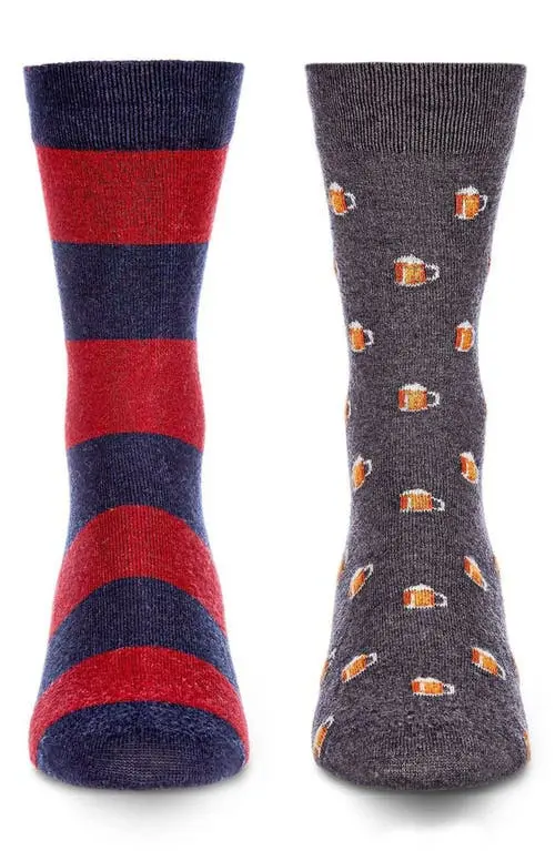 MEMOI Assorted Crew Socks 2-pack - Blue