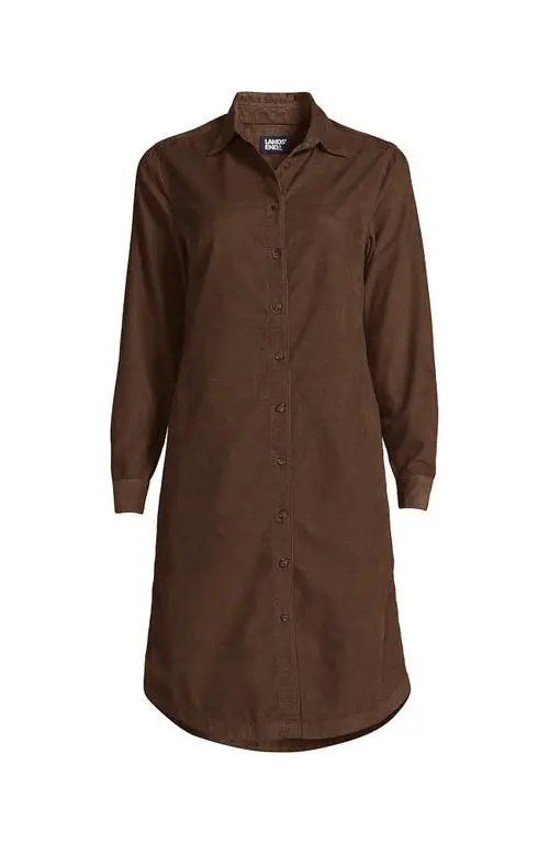 lands end brown dress Brown Lands End Dress with Long Sleeves and Pockets main image 1