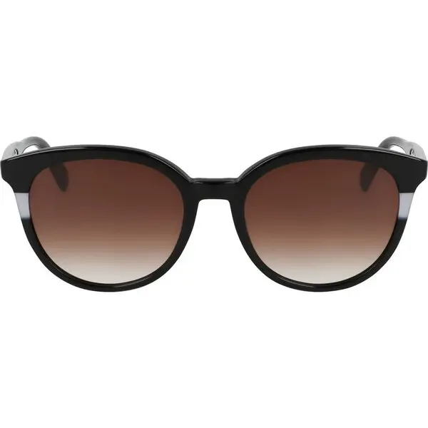 Longchamp Heritage 55mm Gradient Round Sunglasses - Black