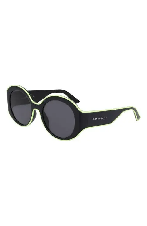 Longchamp Heritage 53mm Oval Sunglasses - Black