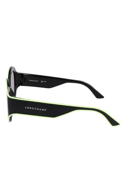 Longchamp Heritage 53mm Oval Sunglasses - Black