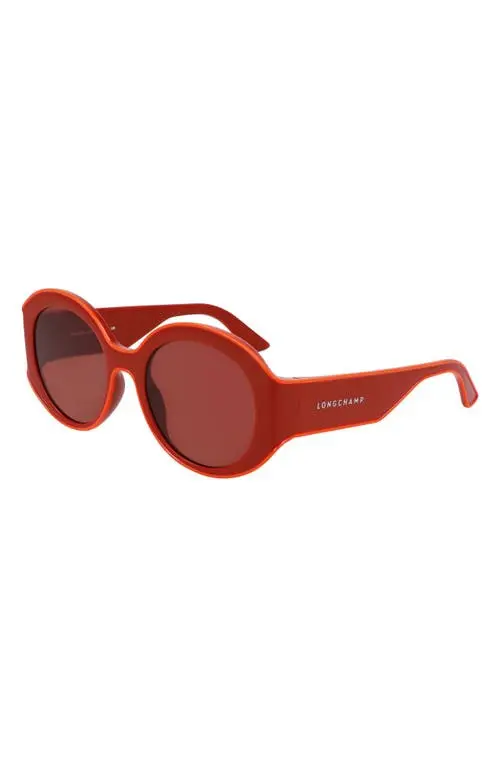 Longchamp Heritage 53mm Oval Sunglasses - Red