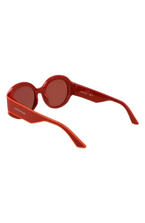 Longchamp Heritage 53mm Oval Sunglasses - Red