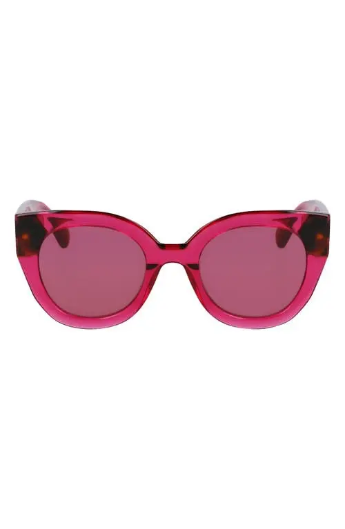 Longchamp Heritage Round Sunglasses - Cyclamen/ Havana