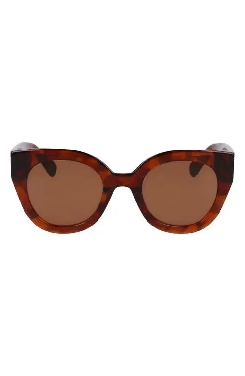 Longchamp Heritage Round Sunglasses - Textured Brown