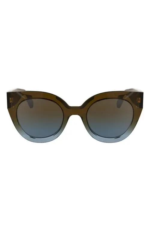Longchamp Heritage Round Sunglasses - Transparent Gradient Brown/azu