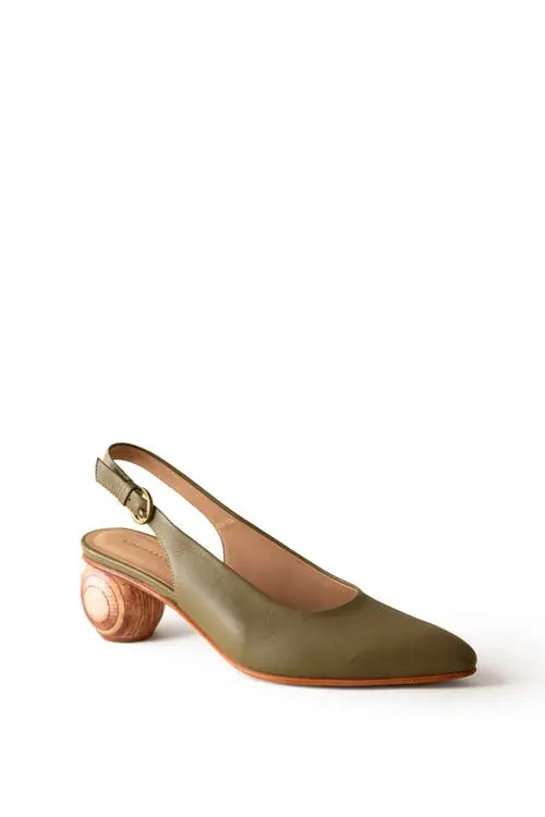 HUMA BLANCO Canela Slingback Pumps - Olive