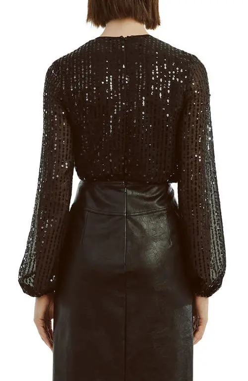 Bardot Sequin Wrap Front Bodysuit