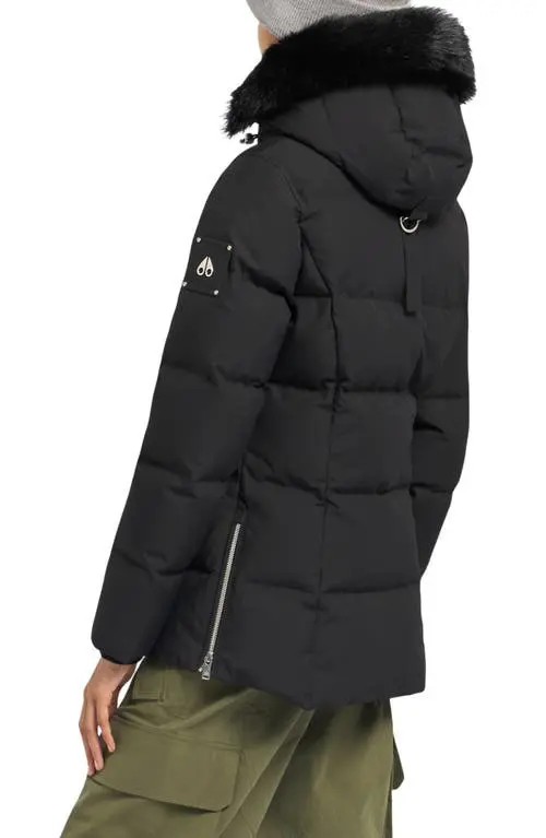 Moose Knuckles Cloud 3q Down Puffer Jacket With Shearling Trim